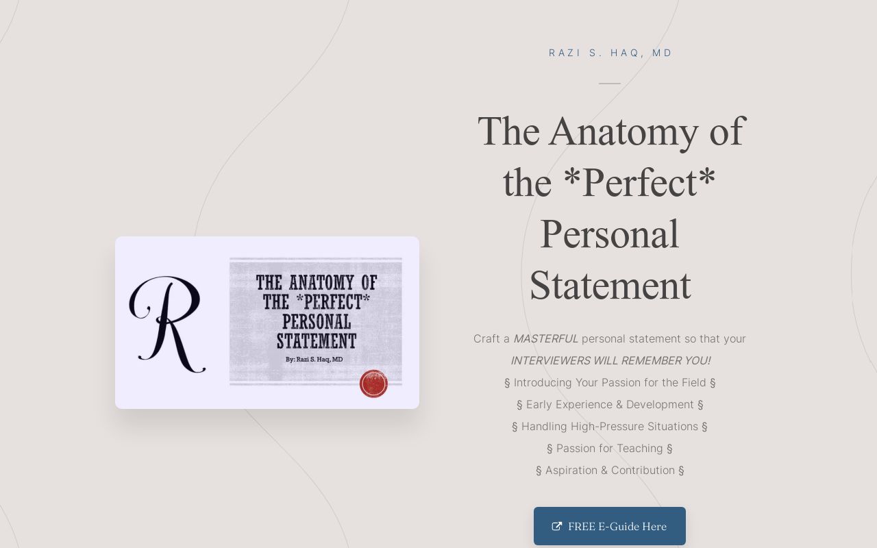 The Anatomy of the *Perfect* Personal Statement